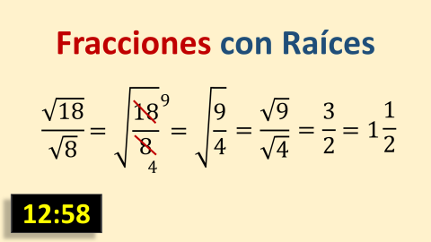 Fracciones con Raíces | videosdematematicas.com